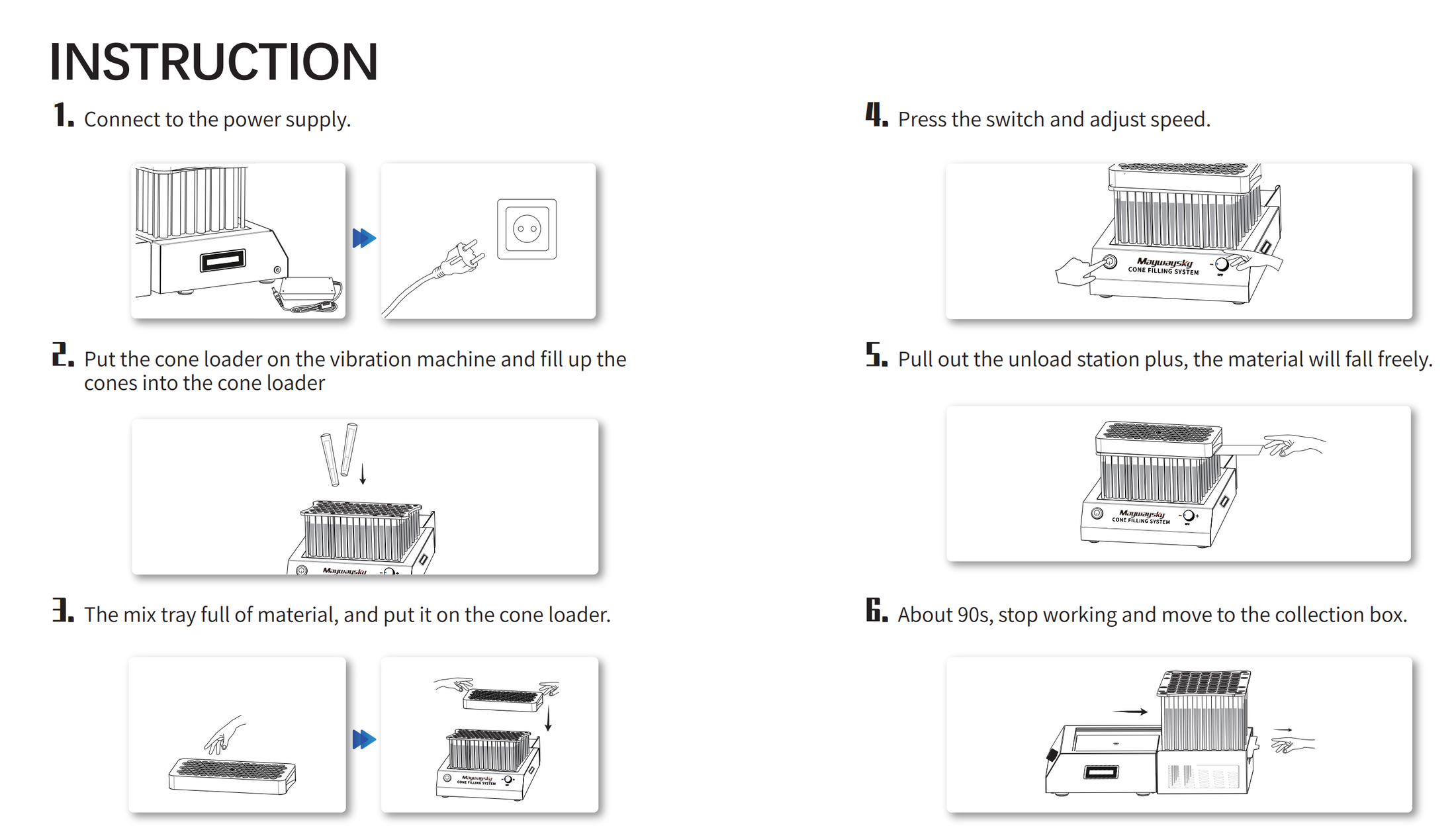 Maywaysky 3 Unit/Set 100 Cone Filler Dutch Crown Device Commercial Flo ...